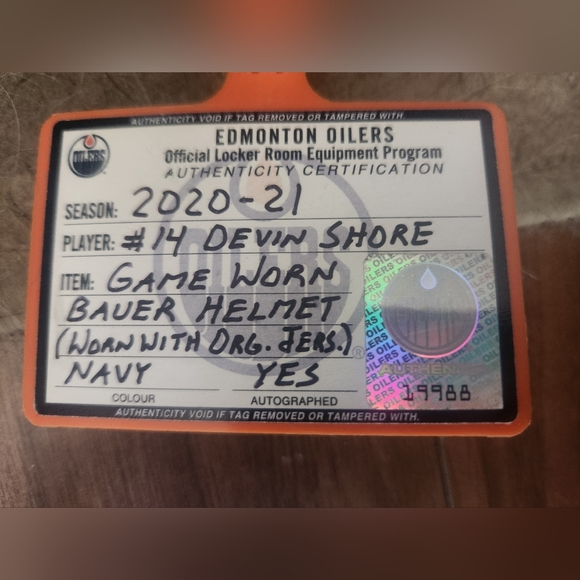 Other | Devon Shore Authentic Game Worn Helmet | Poshmark